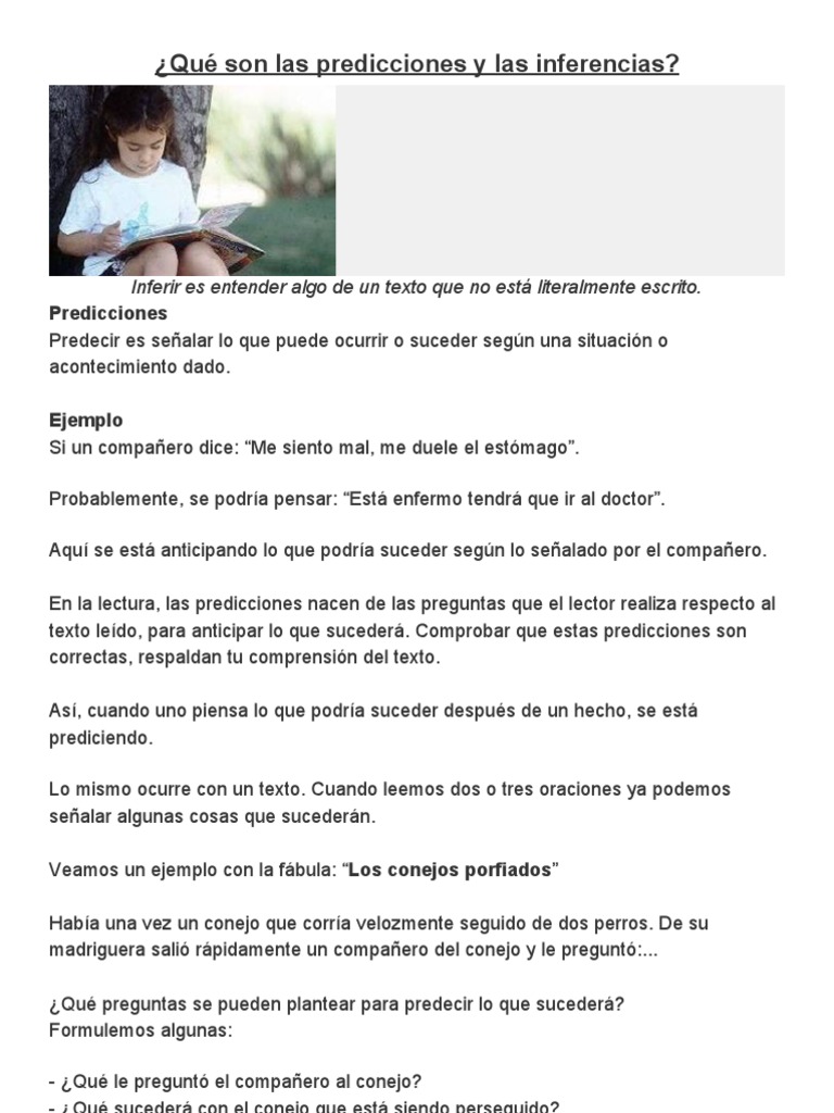 Qué Son Las Predicciones y Las Inferencias | PDF