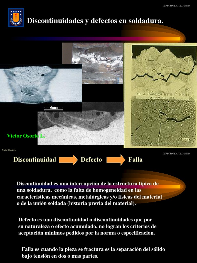 Defectos y Discontinuidades en Soldadura | PDF | Soldadura | Construcción