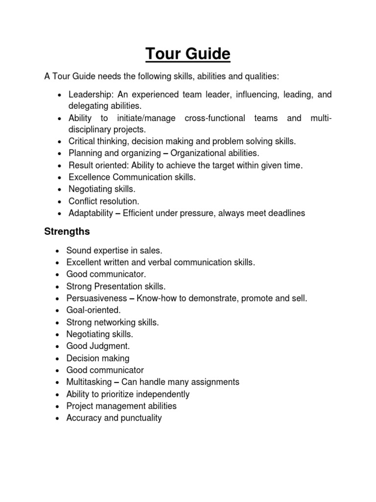 Tour Guide | PDF | Leadership | Communication