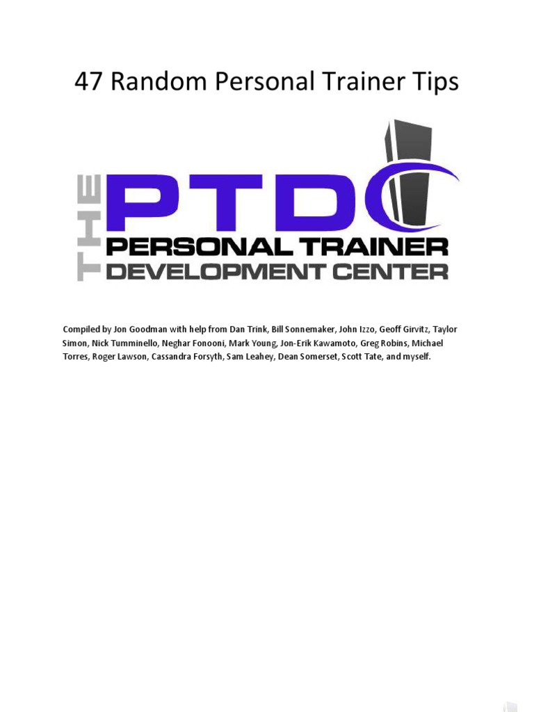 47 Essential Tips for Personal Trainers | PDF | Personal Trainer ...