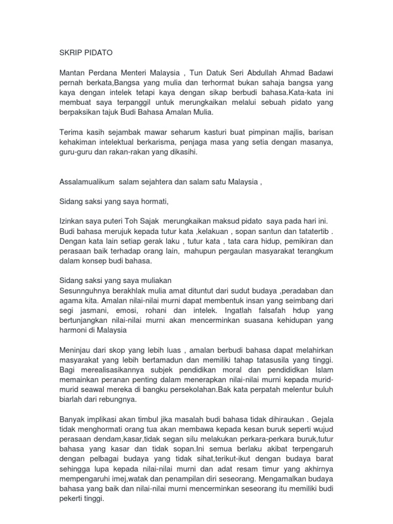 Skrip Pidato | PDF