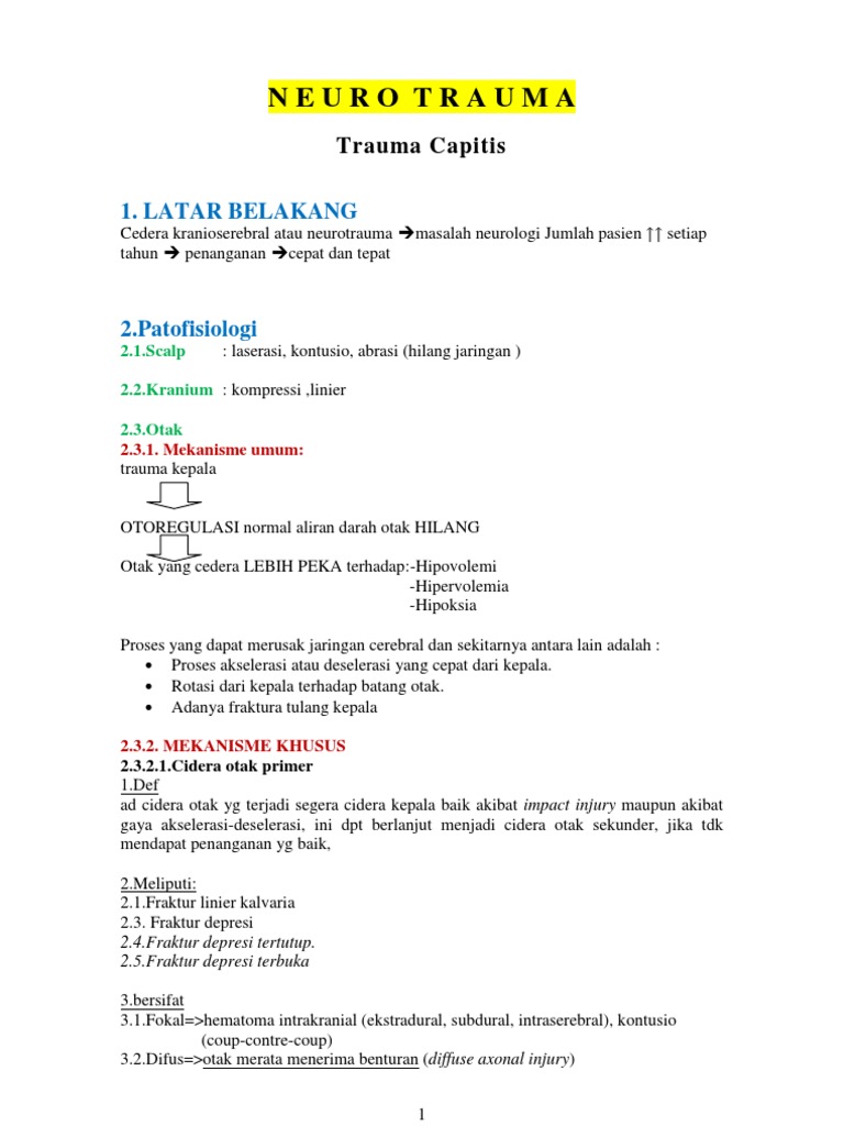 Trauma Capitis | PDF