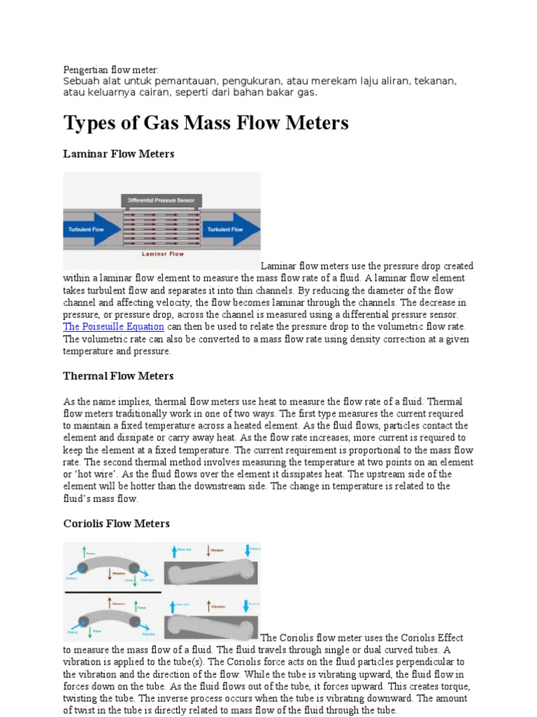 Types of Gas Mass Flow Meters | Download Free PDF | Flow Measurement ...