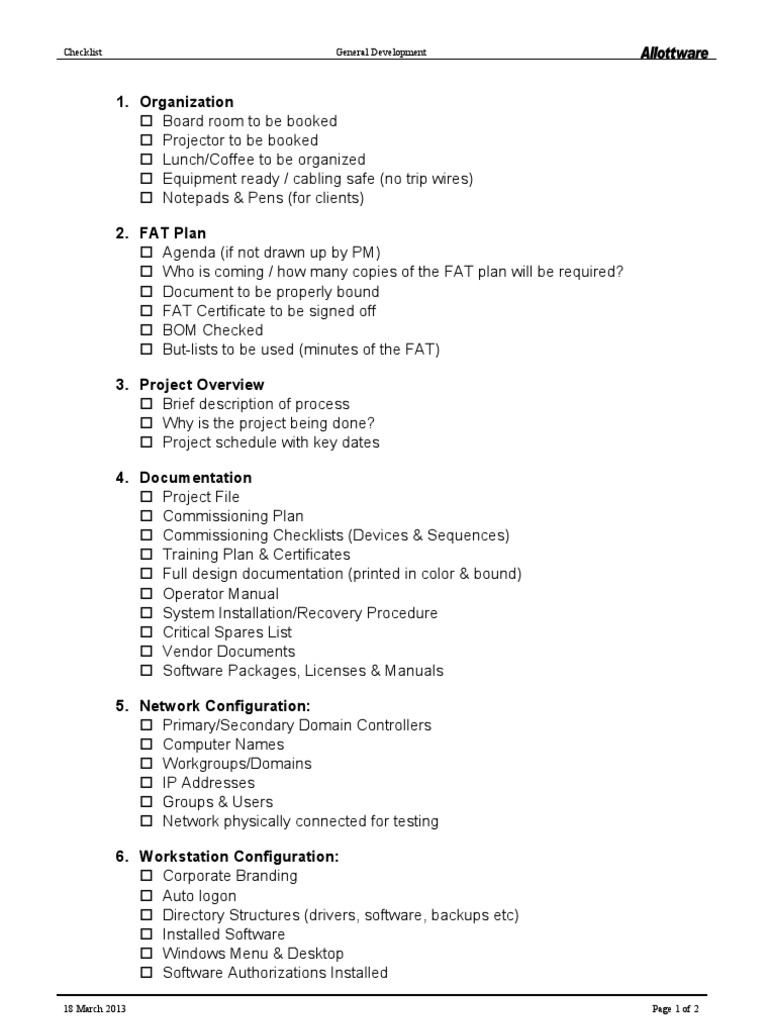 07 Development - FAT Preparation | PDF | Business