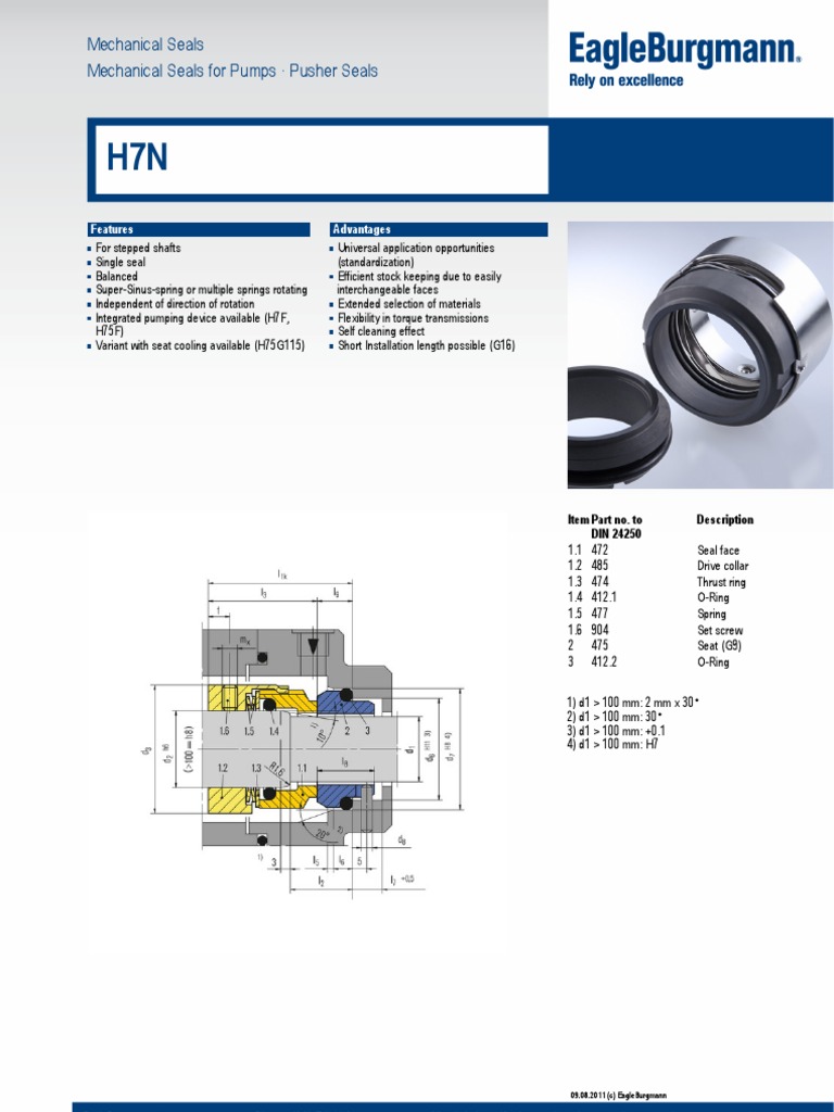 Mechanical Seals for Pumps: Product Details and Specifications of the ...