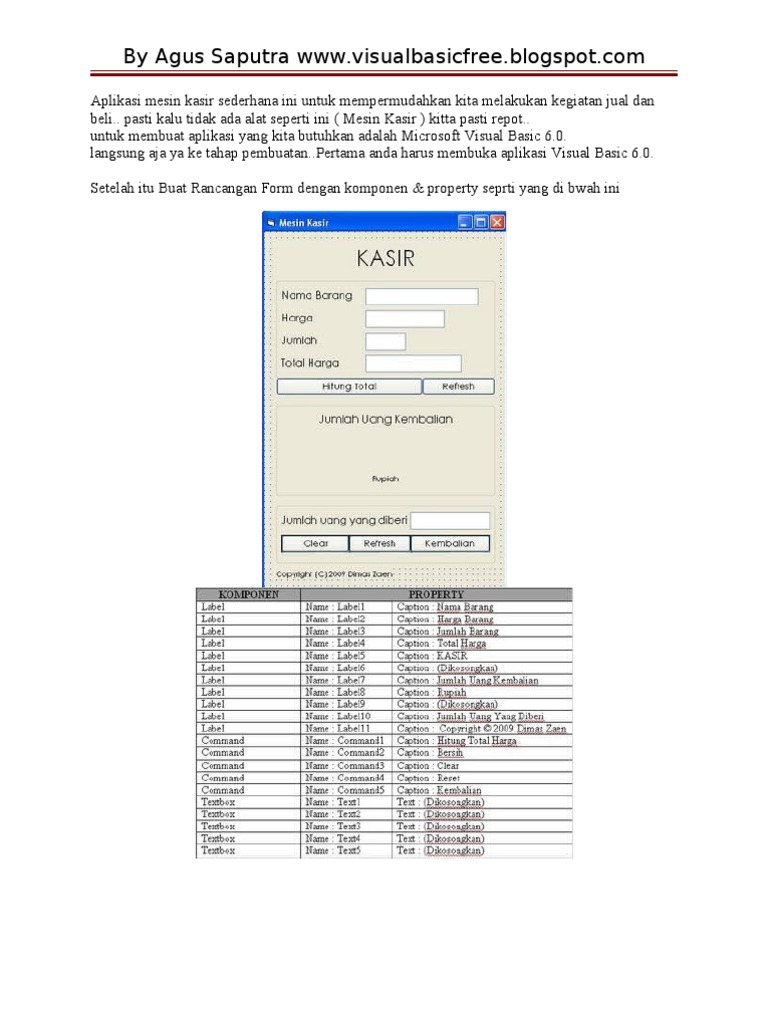 Panduan Aplikasi Kasir VB6 | PDF
