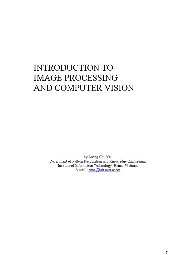 Introduction To Image Processing and Computer Vision 2 PDF | PDF ...