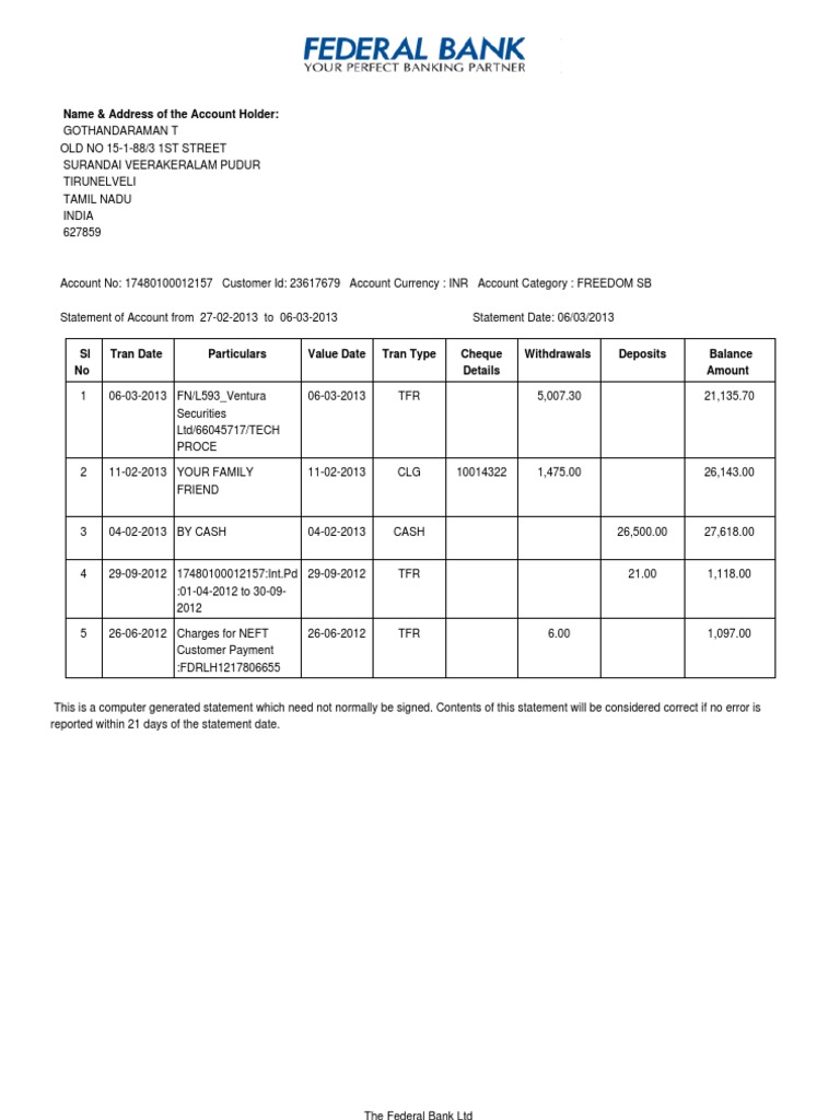 Account Statement | PDF | Finance & Money Management