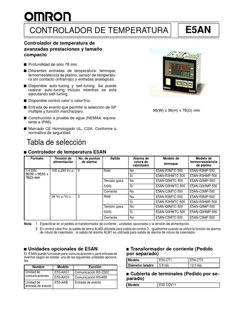 Controlador Temperatura Omron | PDF | Par termoeléctrico | Relé
