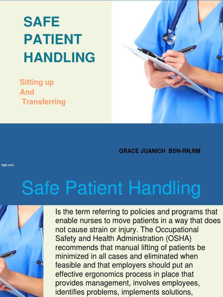 Safe Patient Handling - Sitting Up and Transferring | PDF | Chair ...