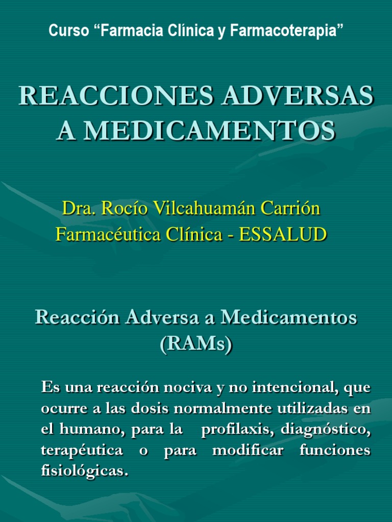 Reacciones Adversas A Medicamentos - Rivc | PDF | Medicamentos con receta | Farmacología