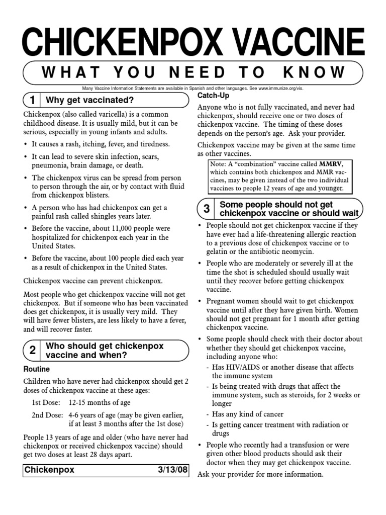 Chickenpox Vaccine: What You Need To Know | PDF | Vaccines | Virology