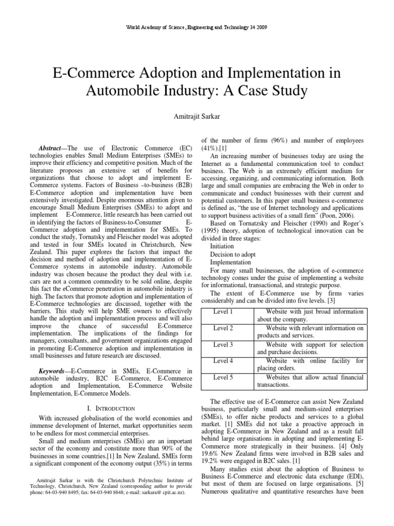E-Commerce Adoption and Implementation | PDF | E Commerce | Usability