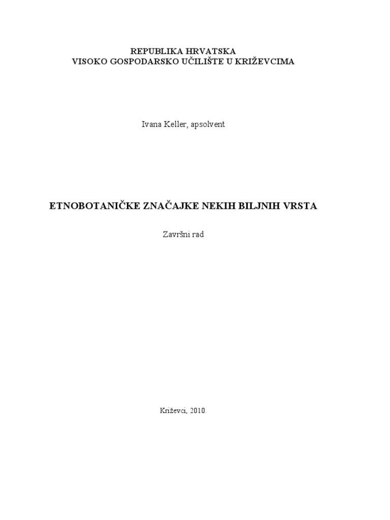 Ivana Keller - Etnobotanika | PDF