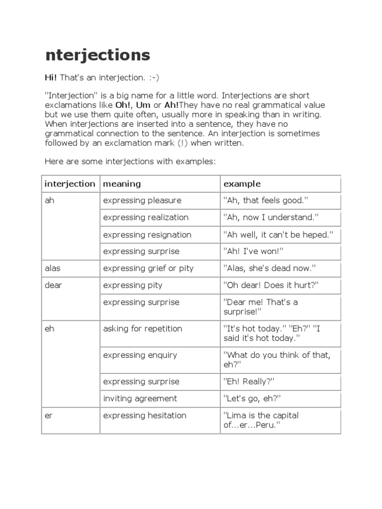 Interjection S | PDF | Grammar | Semantics