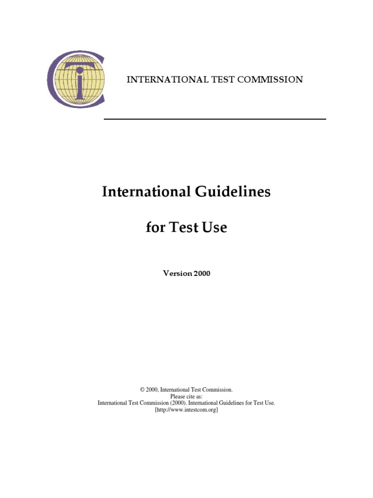 International Guidelines For Test Use | PDF