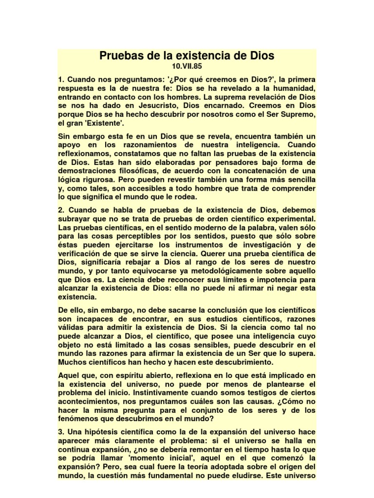 Pruebas de La Existencia de Dios | PDF | Existencia | Filosofía