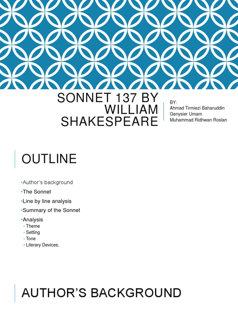 Shakespeare's Sonnet 137 Analysis | PDF | William Shakespeare | Deception