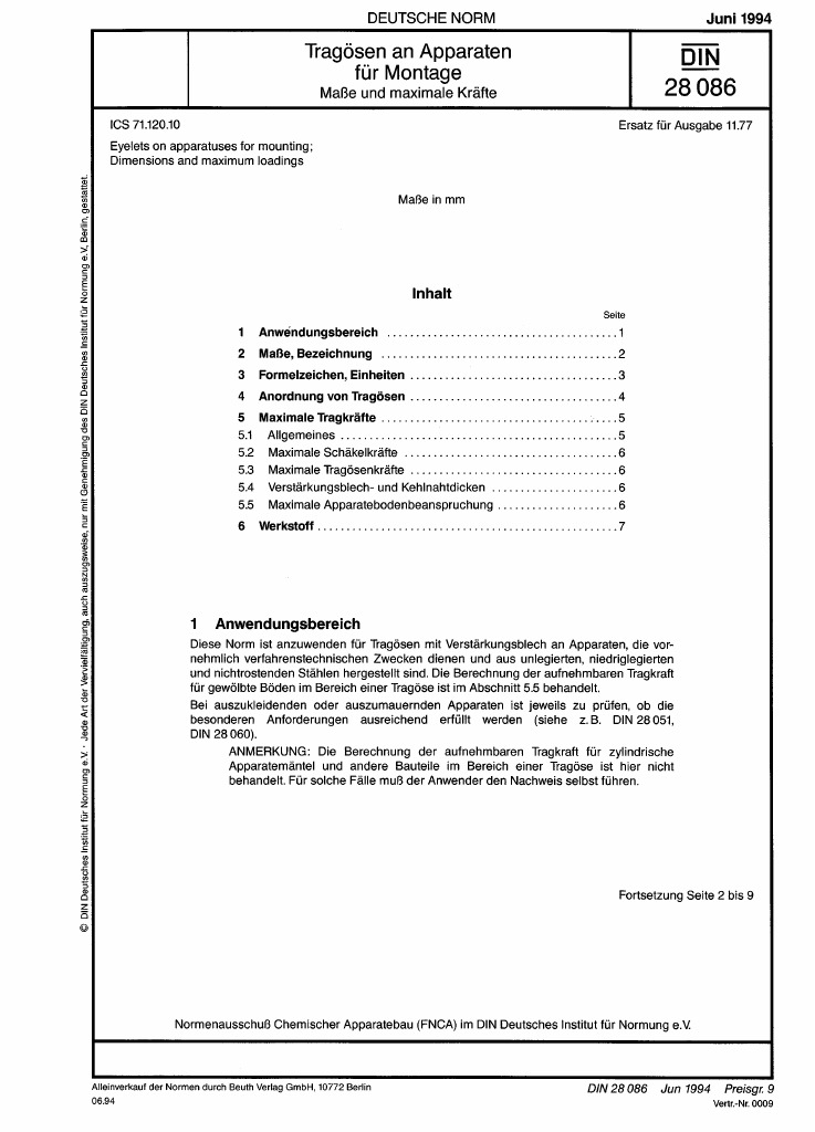 Din 28086-1994 PDF | PDF