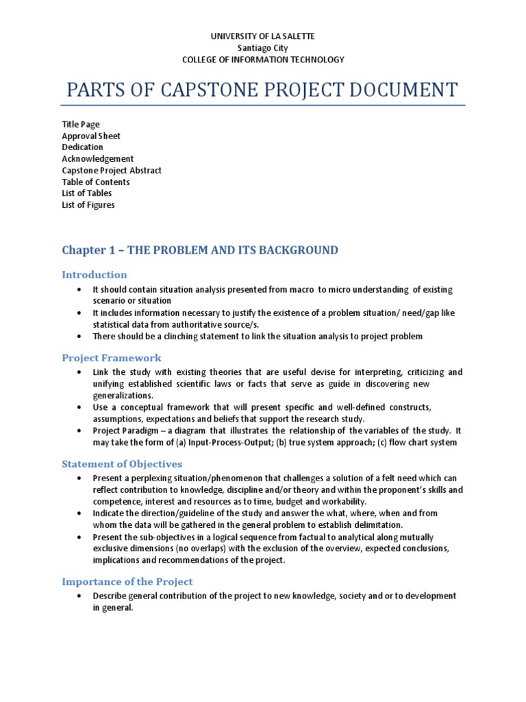 Parts of Capstone Project Document | PDF | Software Development Process ...
