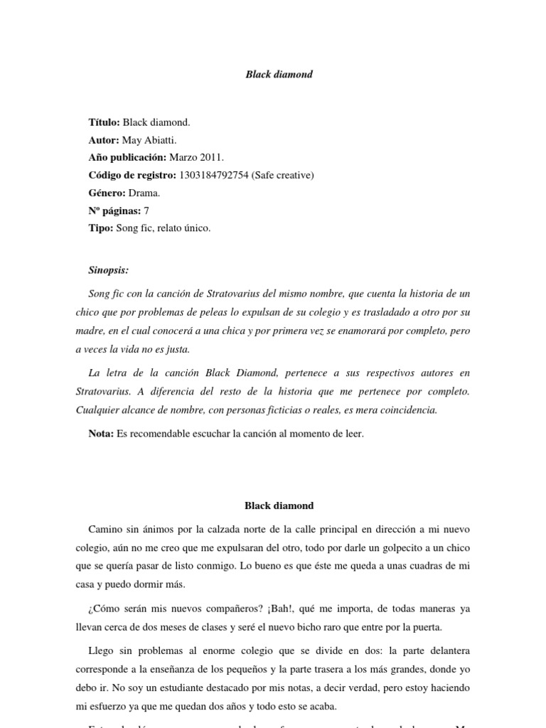 Drama de amor en "Black Diamond" | PDF | Verdad | Ocio
