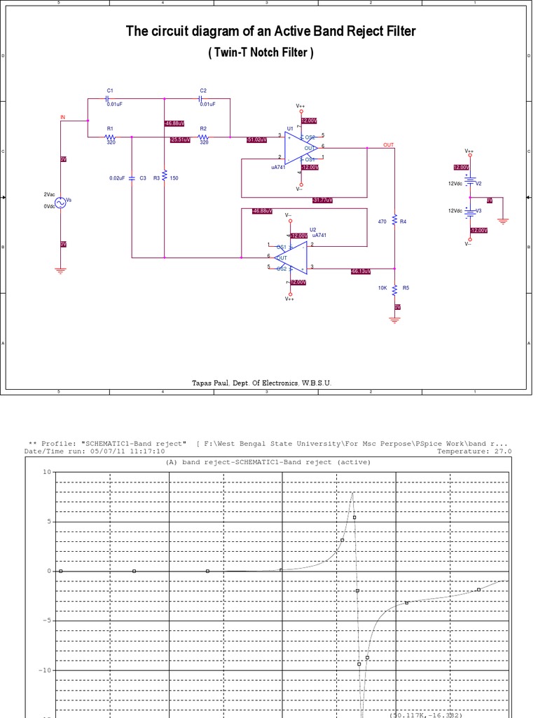 Active Band Reject Filter Circuit | PDF