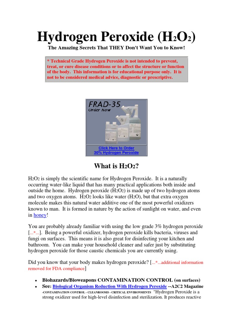 Hydrogen Peroxide | Download Free PDF | Hydrogen Peroxide | Peroxide