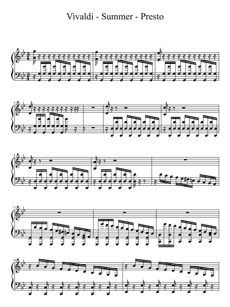 Vivaldi - Summer - Piano
