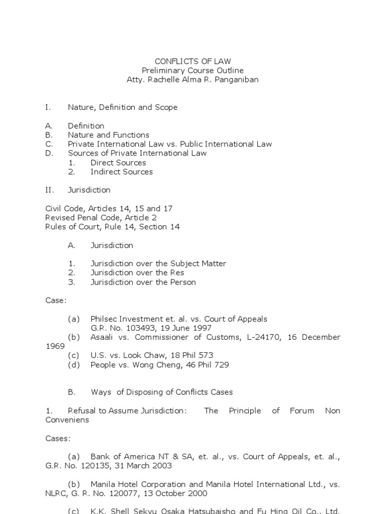 A Comprehensive Overview of Conflicts of Law Principles and Theories ...