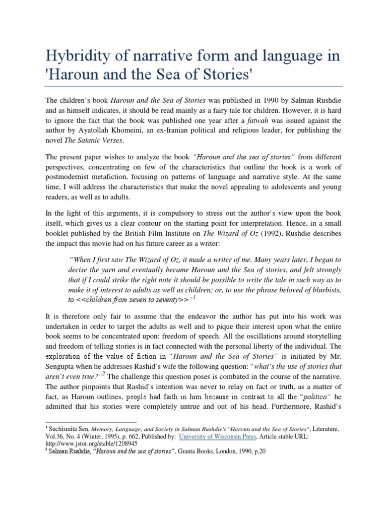 Analyzing the Hybrid Narrative Form and Exploration of Freedom of ...