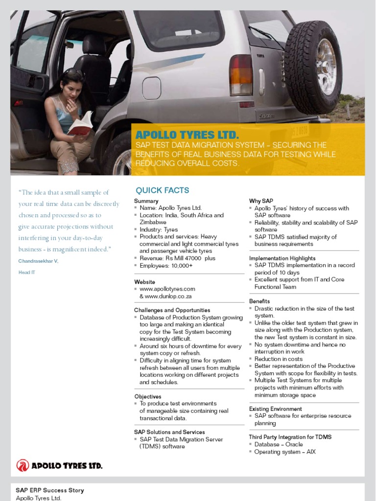 Apollo Tyres | PDF | Sap Se | Information Technology Management
