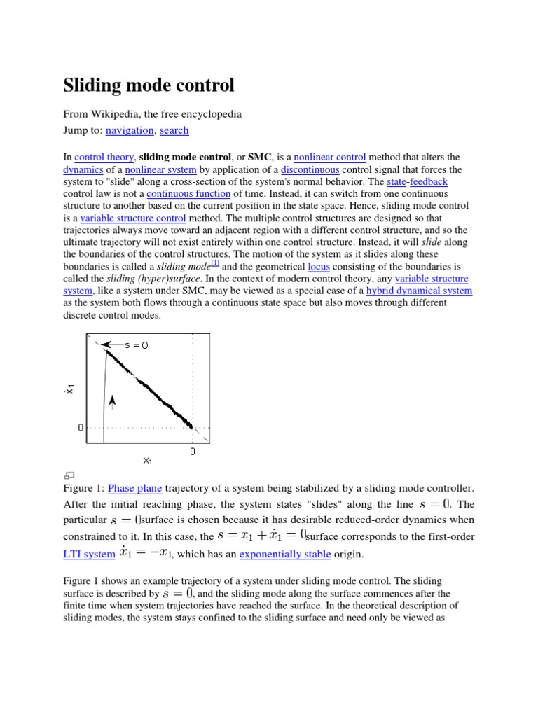 Sliding Mode Control | PDF | Control Theory | Applied Mathematics
