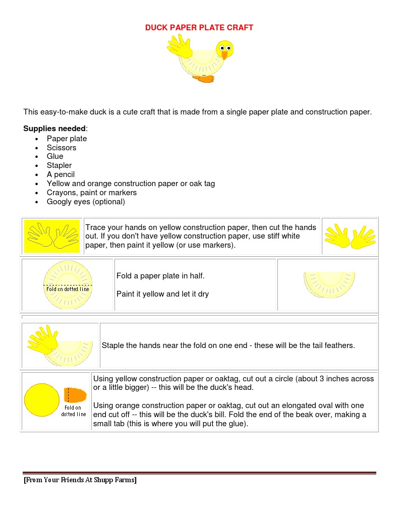 Duck Paper Plate Craft | PDF