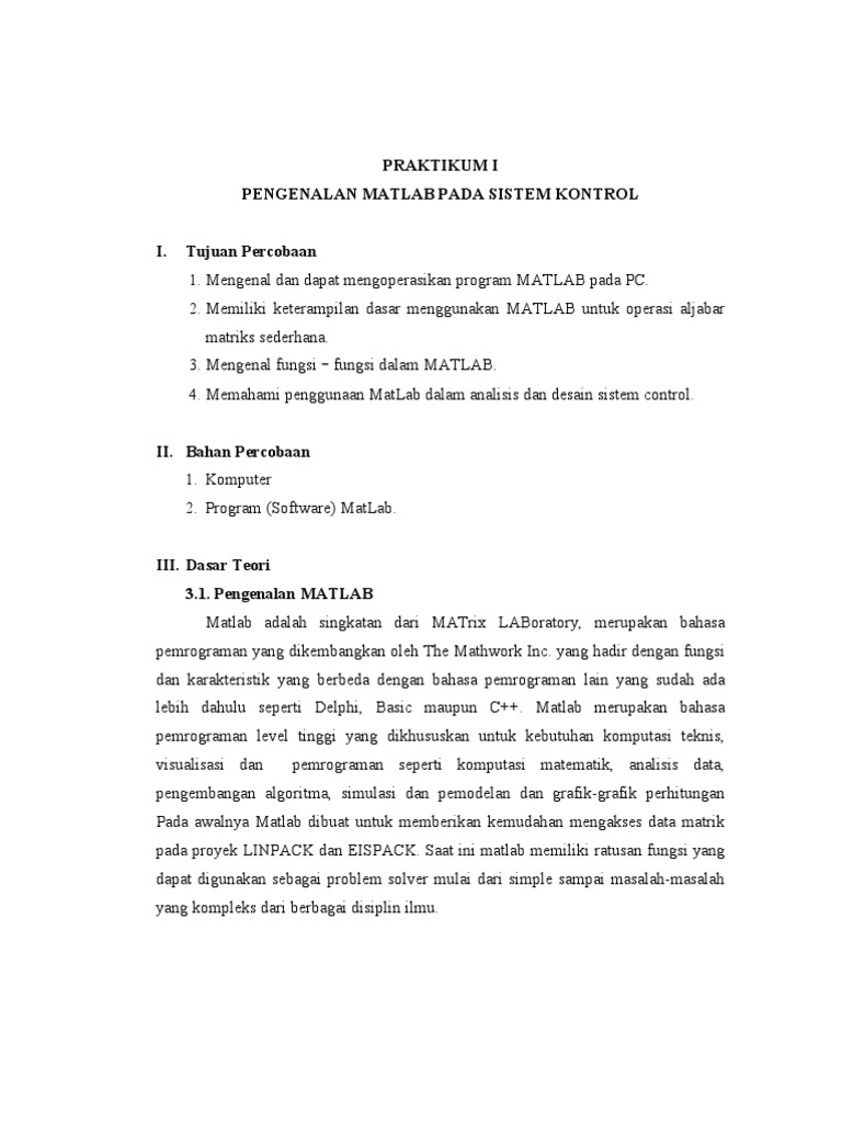 Praktikum Matlab (DSK) | PDF | Komputer