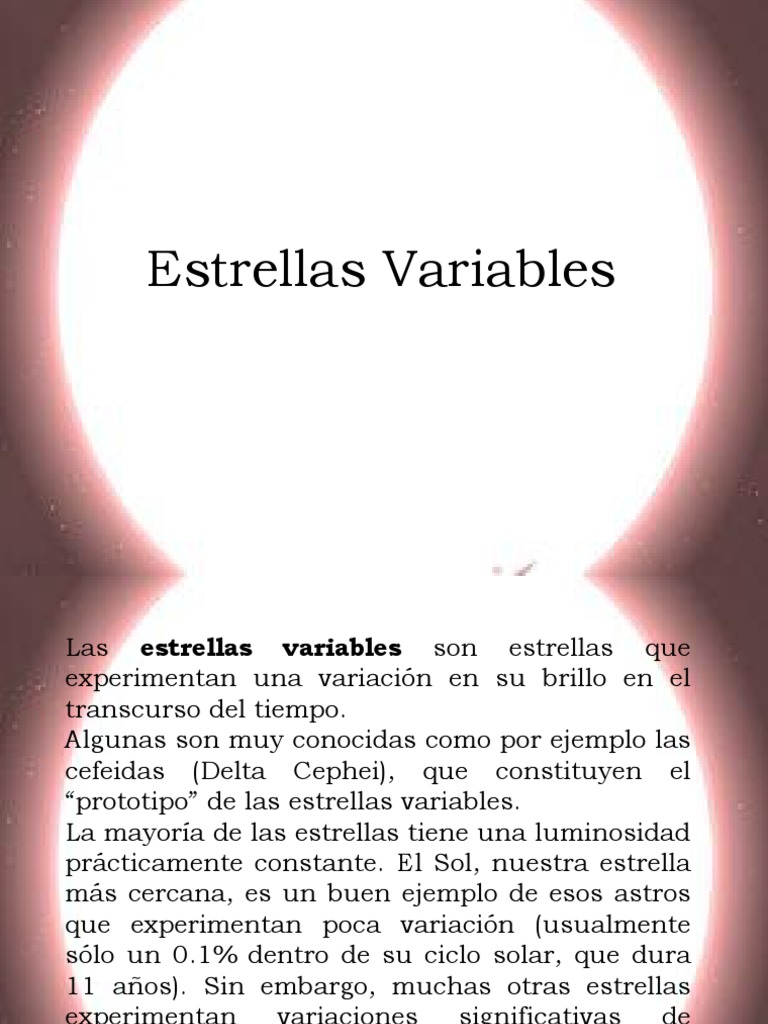 Estrellas Variables: Cefeidas y Tipos | PDF | Astronomía estelar ...