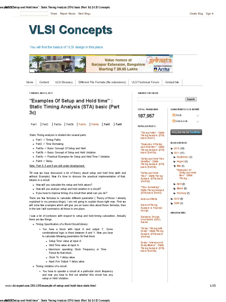 Examples of Setup and Hold Time - Static Timing Analysis (STA) Basic (Part 3c) - VLSI Concepts ...