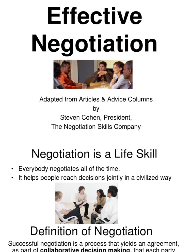 Negotiation Presentation | PDF | Negotiation | Cognition