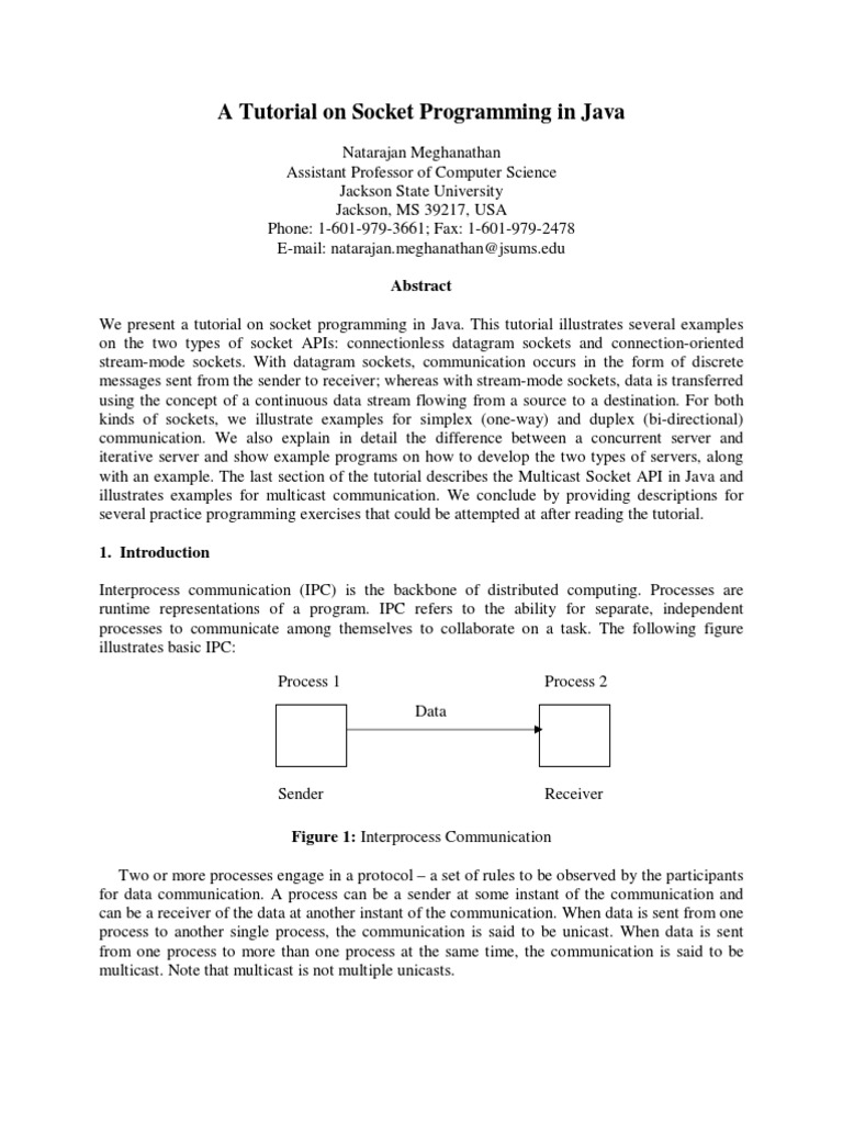 Java Socket Programming Manual Pdf Network Socket Port Computer 6955