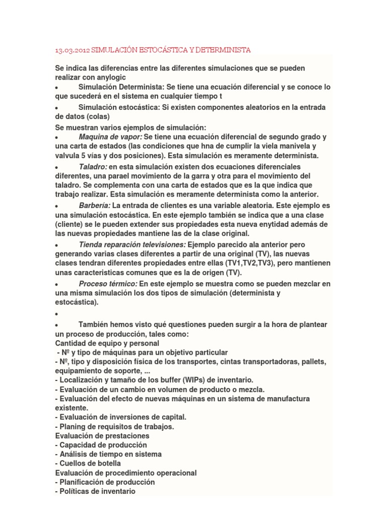 Simulacion Estocastica y Determinista | PDF | Estocástico | Simulación