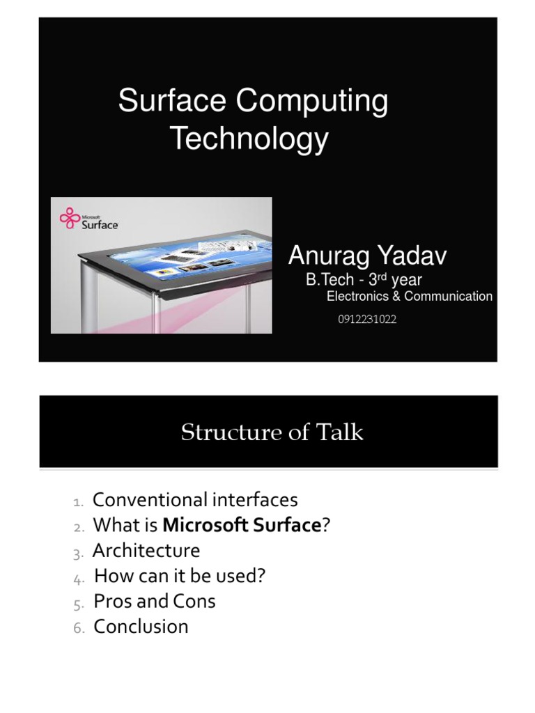 Microsoft Surface Technology | PDF