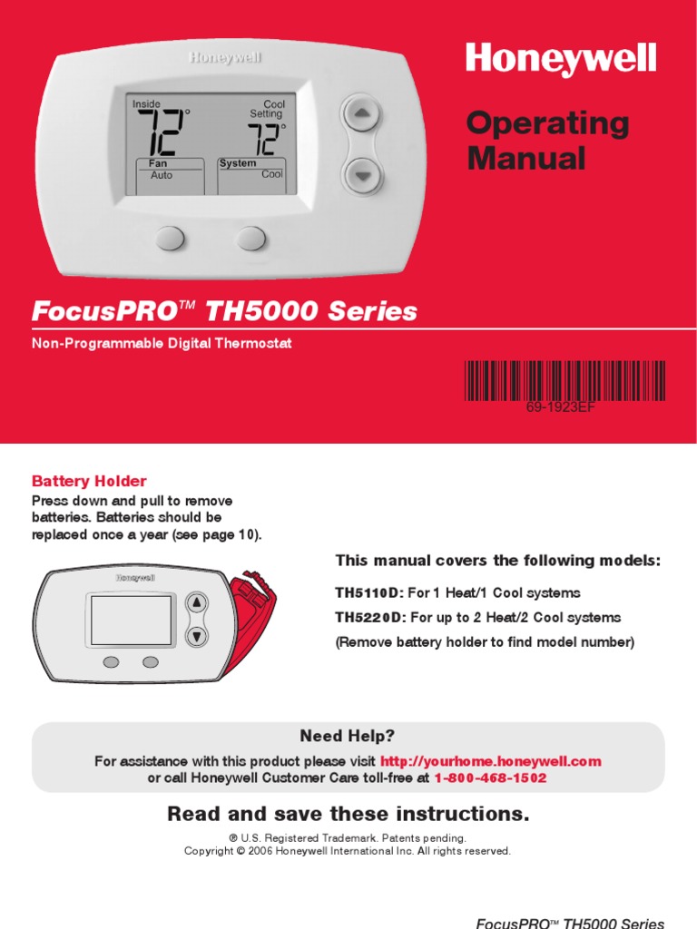 Honeywell TH5000 en | PDF | Air Conditioning | Thermodynamic Properties