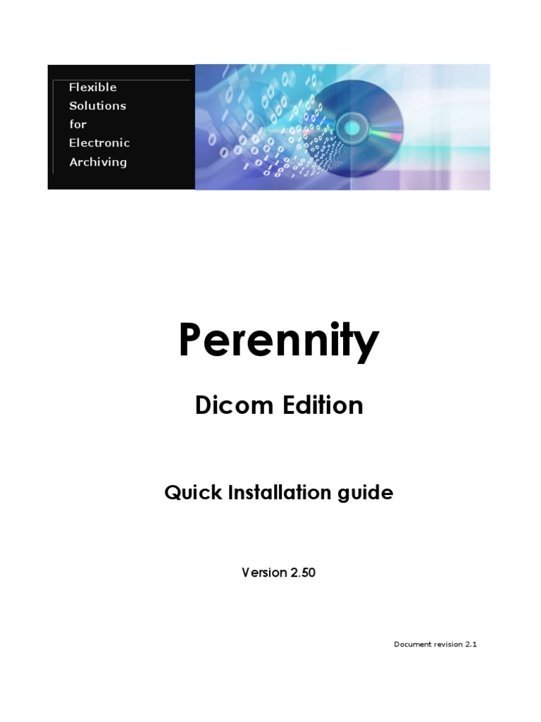 Perennity Dicom v2.50 Quick Installation Guide | PDF | Installation ...