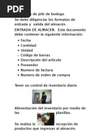 Funciones Del Bodeguero | PDF | Almacén | Calidad (comercial)