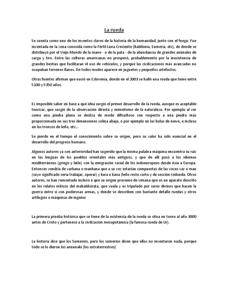 La Rueda | PDF | Sumeria | Rueda