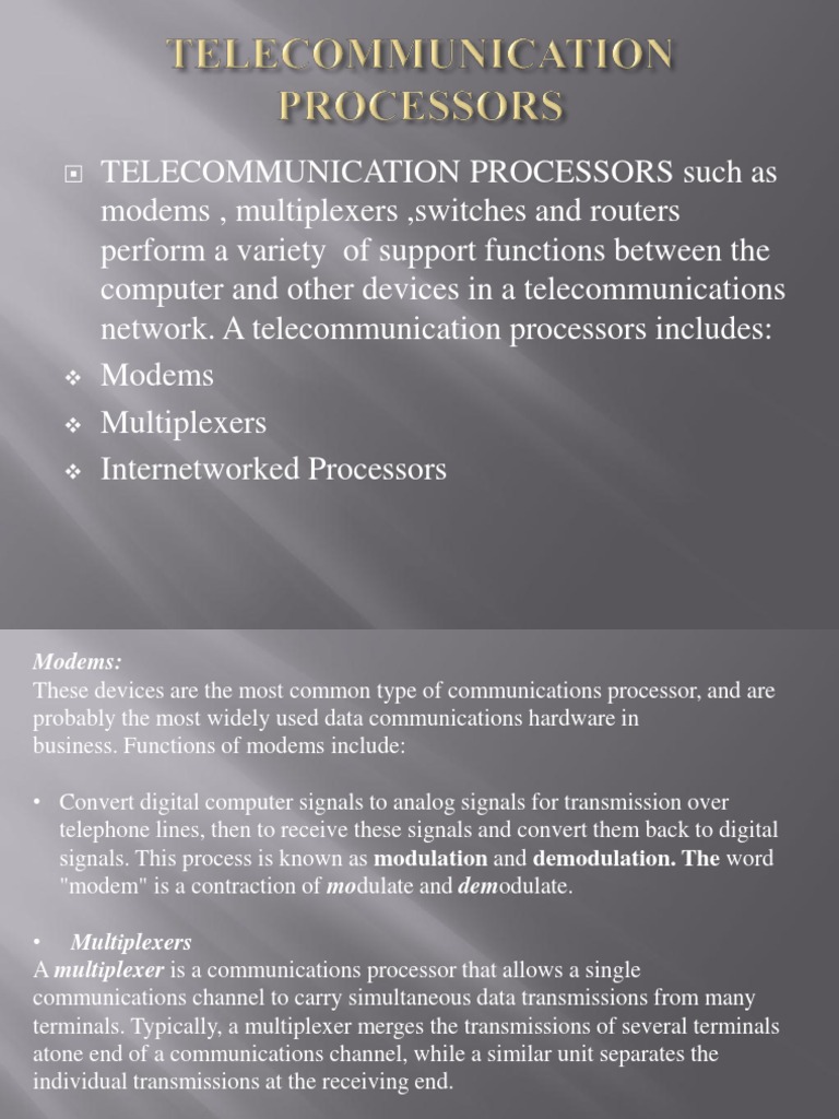 Telecommunication Processors | PDF | Communications Protocols ...