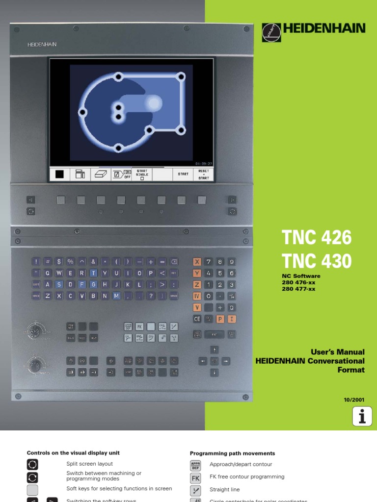 Heidenhain 426 430 TNC Manual 2001 | PDF | Computer Keyboard | Numerical Control