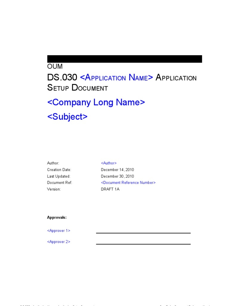 Ds-030 Application Setup Document Template | PDF | Computers