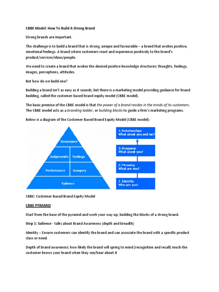 CBBE Model: How To Build A Strong Brand | PDF | Brand | Feeling