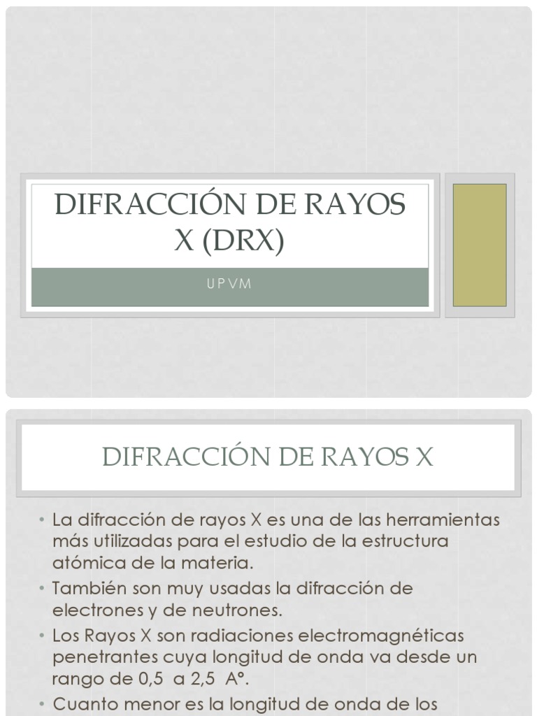 Difracción de Rayos X (DRX) 2 | PDF | Cristalografía de rayos X | Rayo X
