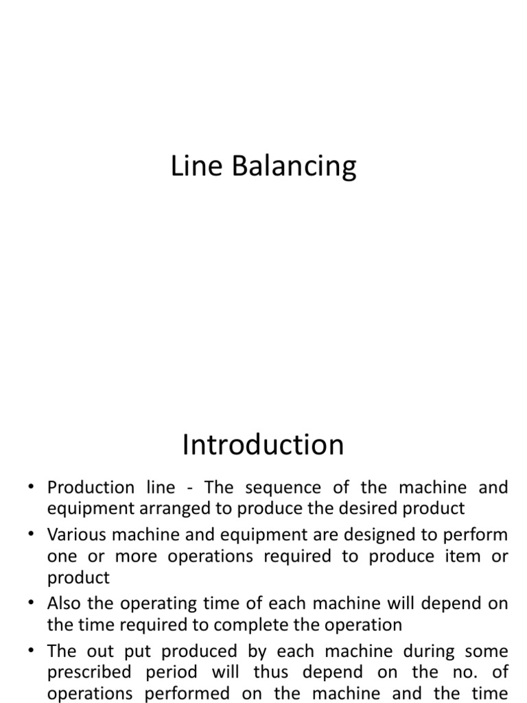 Line Balancing | PDF | Scheduling (Production Processes) | Inventory